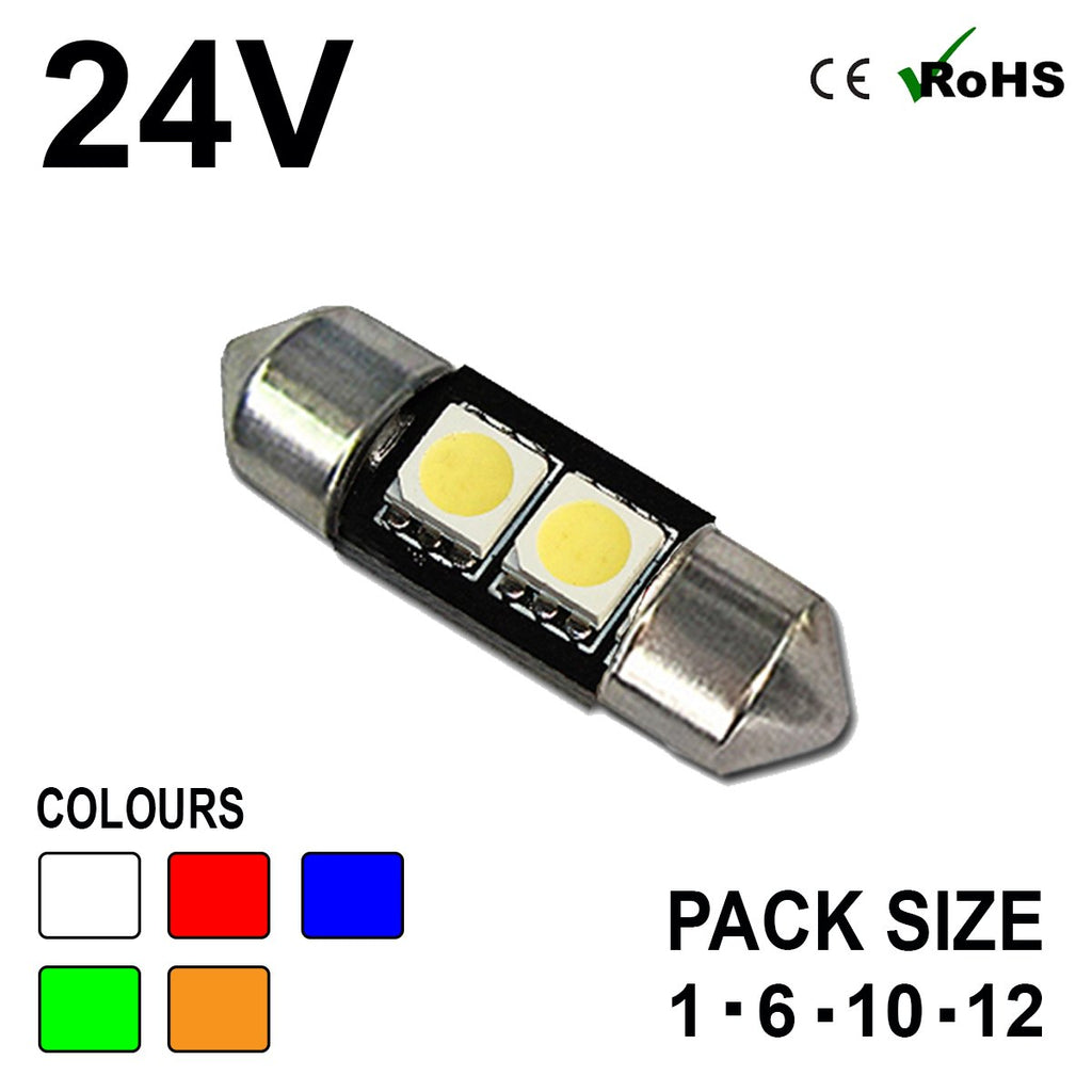 24v 31mm Festoon 256 2 SMD LED Bulb – Custom LED -Automotive LED | HID ...
