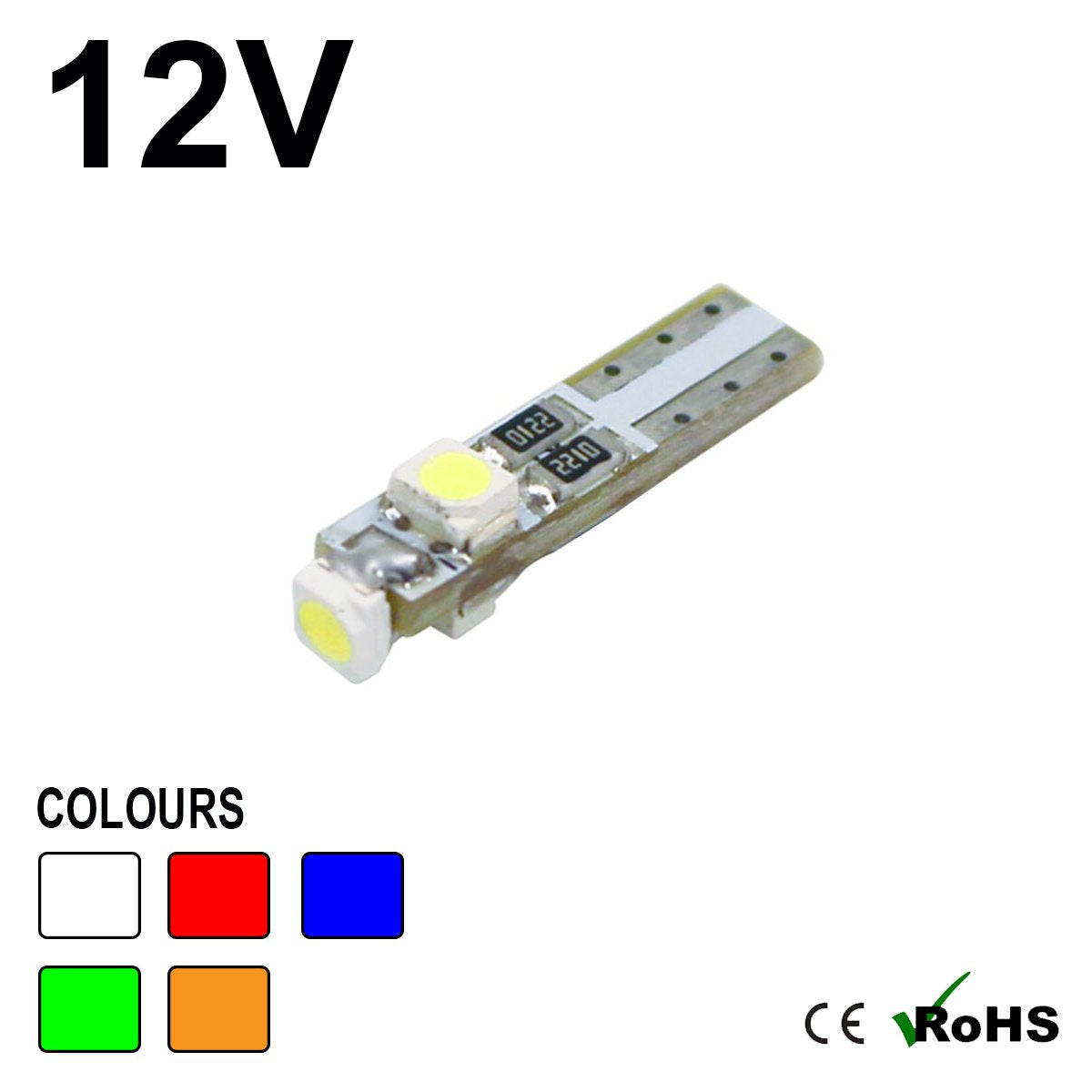 12v 286 T5 3 SMD LED Bulb (5 PACK) – Custom LED -Automotive LED | HID ...